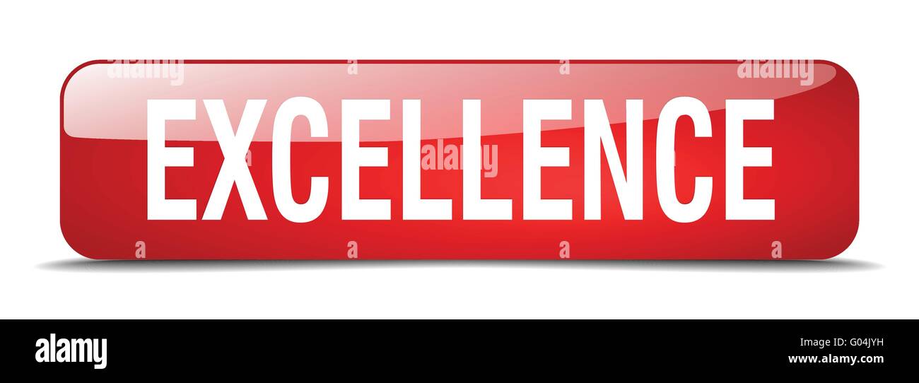 excellence red square 3d realistic isolated web button Stock Vector ...