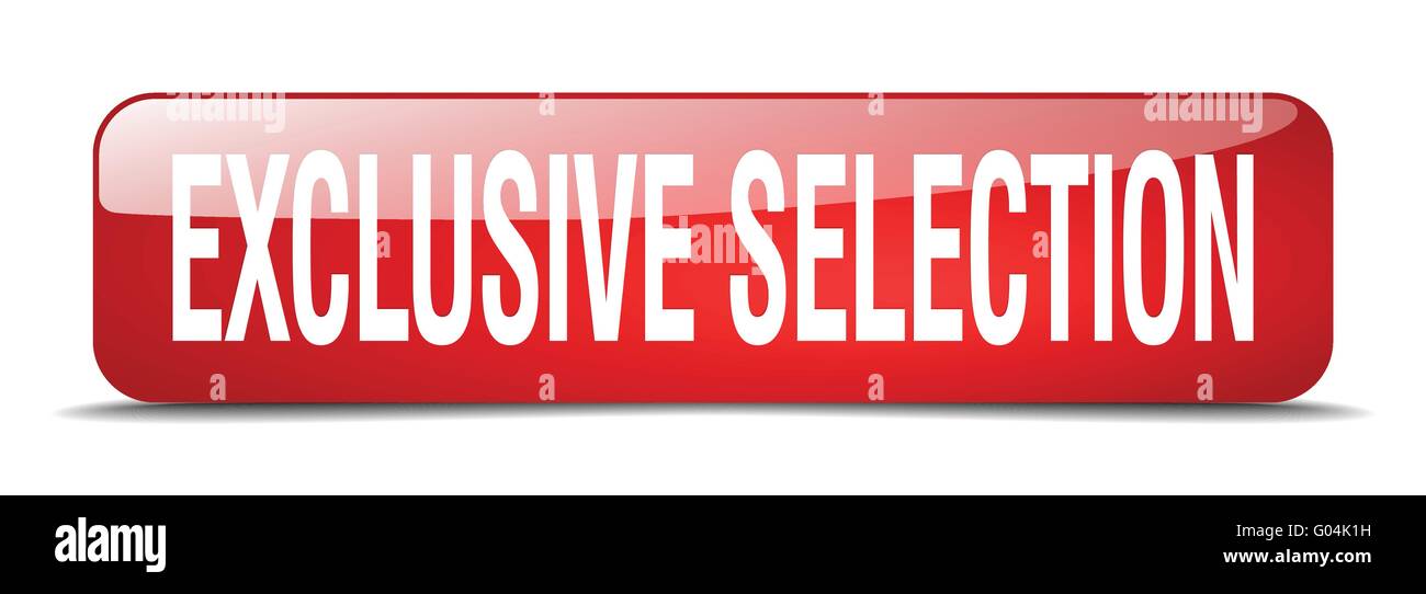exclusive selection red square 3d realistic isolated web button Stock ...