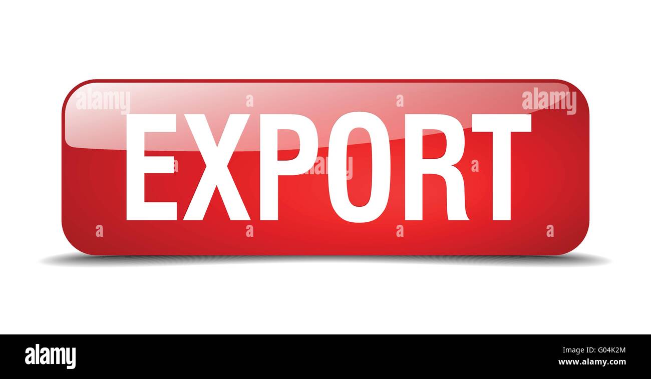 export red square 3d realistic isolated web button Stock Vector Image ...