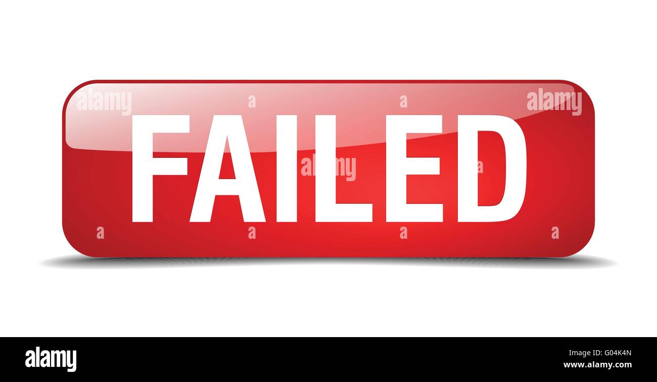 failed red square 3d realistic isolated web button Stock Vector Image ...