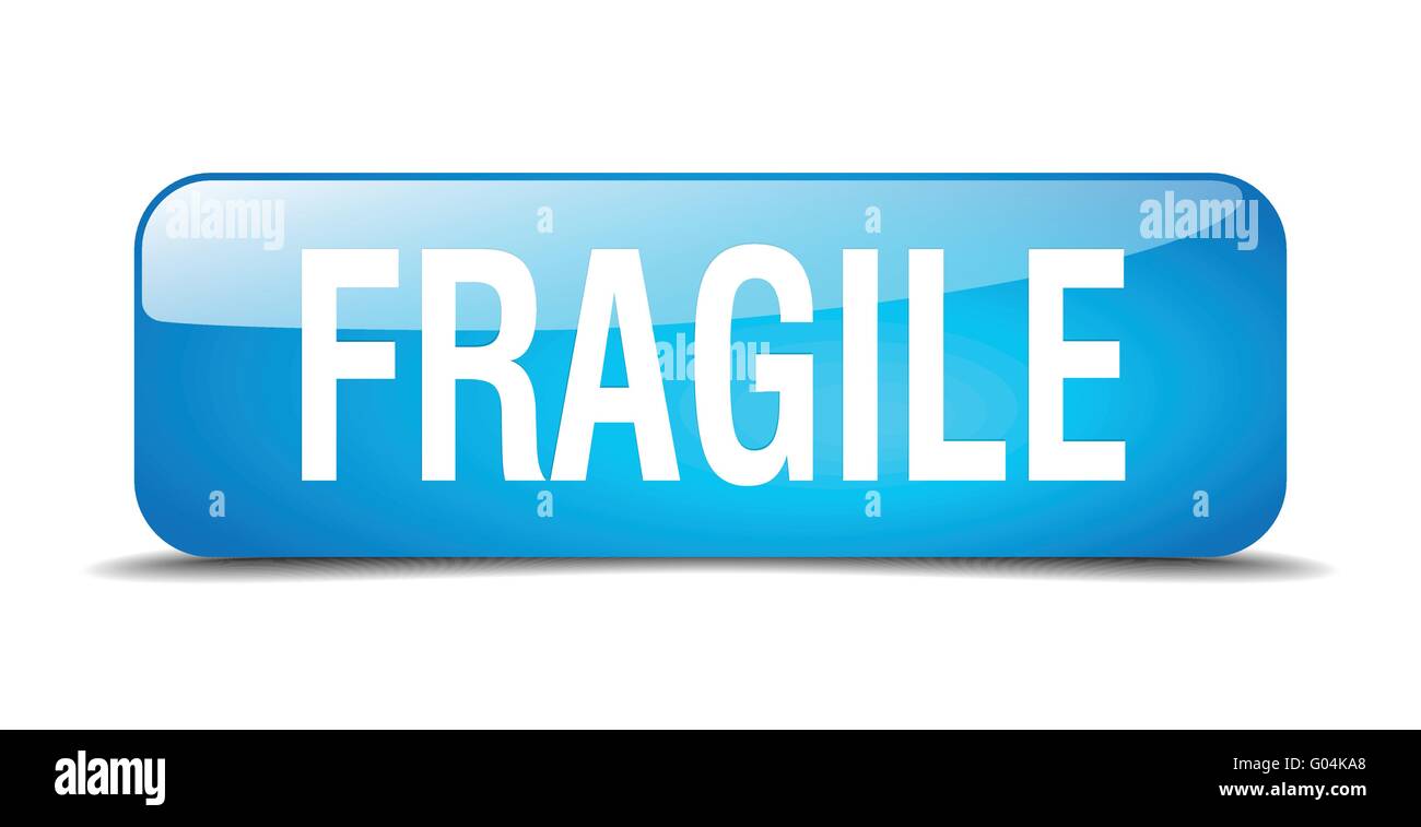 fragile blue square 3d realistic isolated web button Stock Vector Image ...