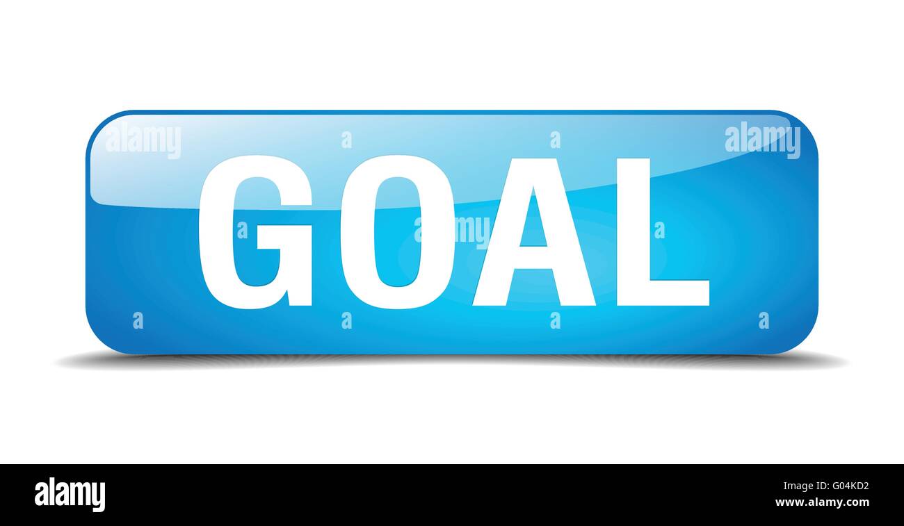 goal blue square 3d realistic isolated web button Stock Vector Image ...
