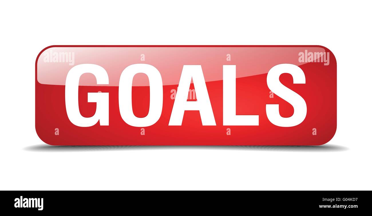 goals red square 3d realistic isolated web button Stock Vector Image ...