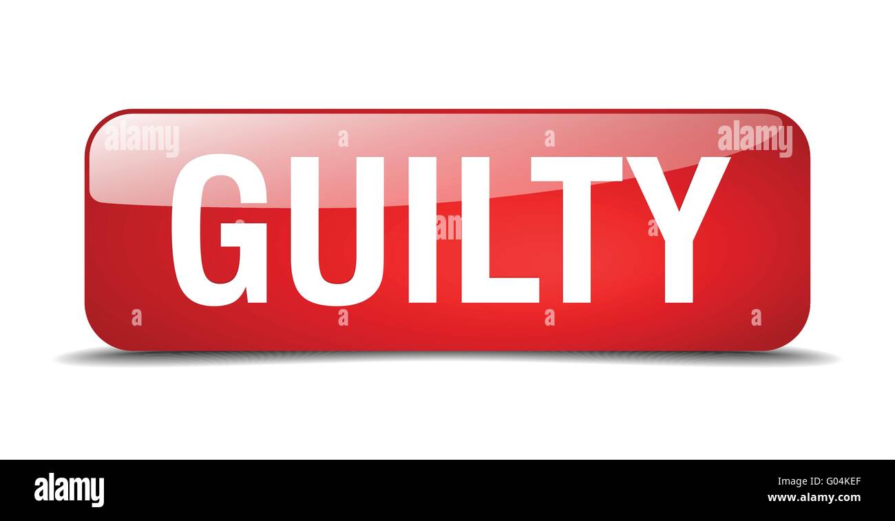 guilty red square 3d realistic isolated web button Stock Vector Image ...