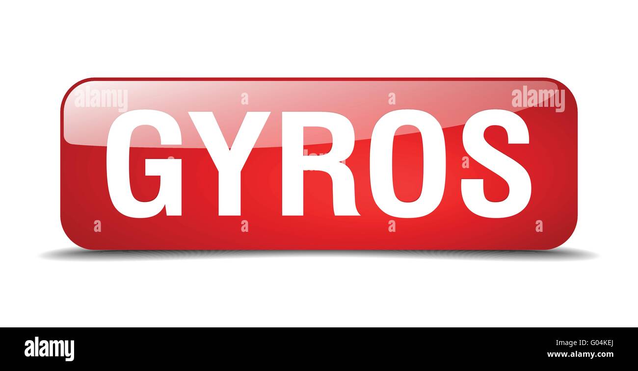 gyros red square 3d realistic isolated web button Stock Vector Image ...