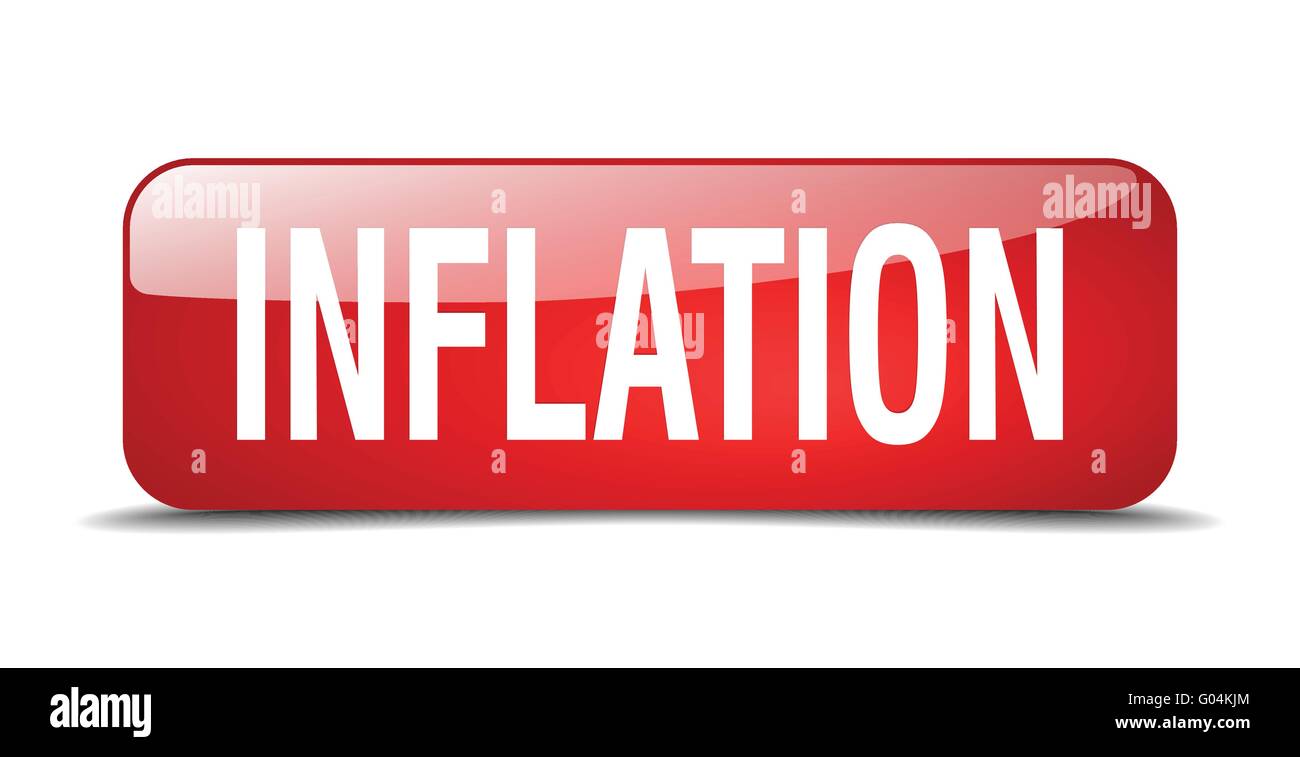 inflation red square 3d realistic isolated web button Stock Vector ...
