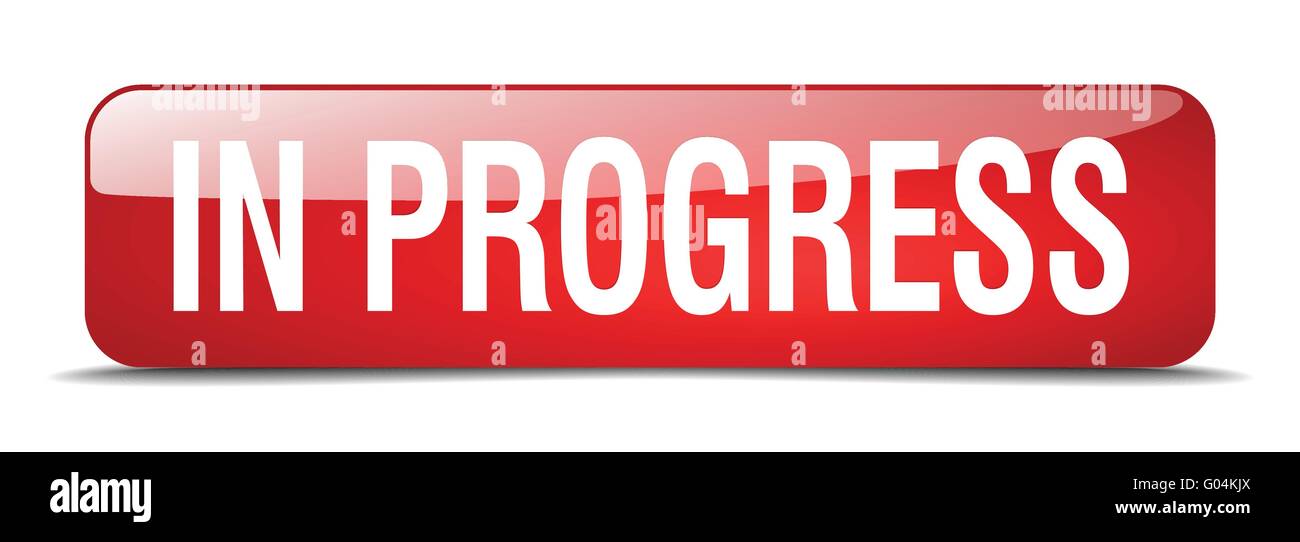in progress red square 3d realistic isolated web button Stock Vector ...