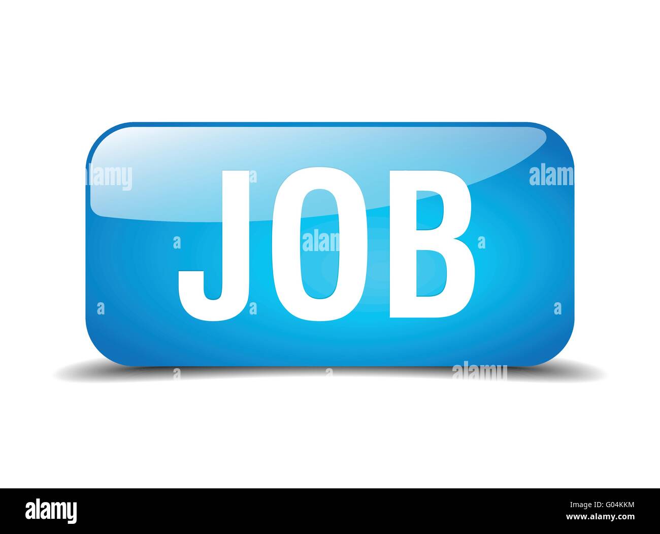job blue square 3d realistic isolated web button Stock Vector Image ...