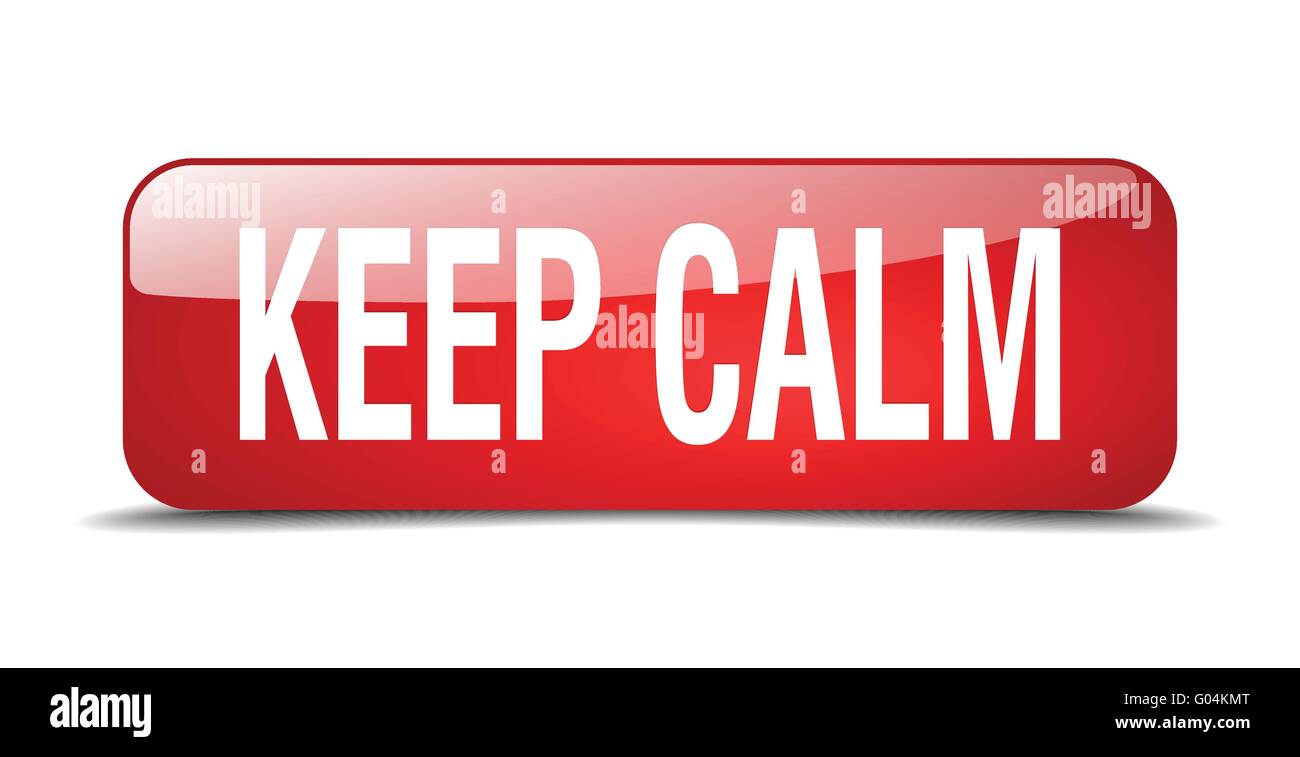 keep calm red square 3d realistic isolated web button Stock Vector ...