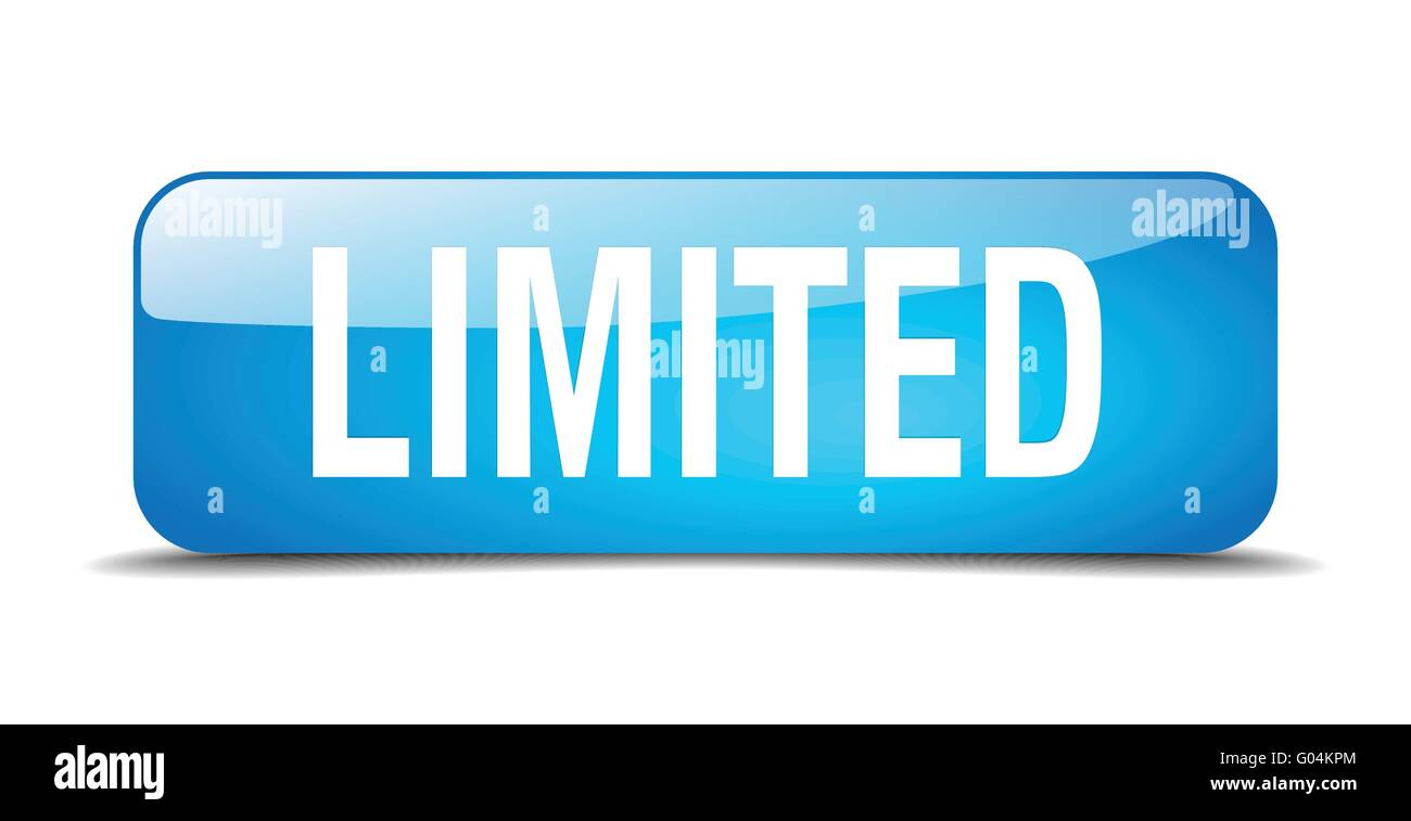 limited blue square 3d realistic isolated web button Stock Vector Image ...