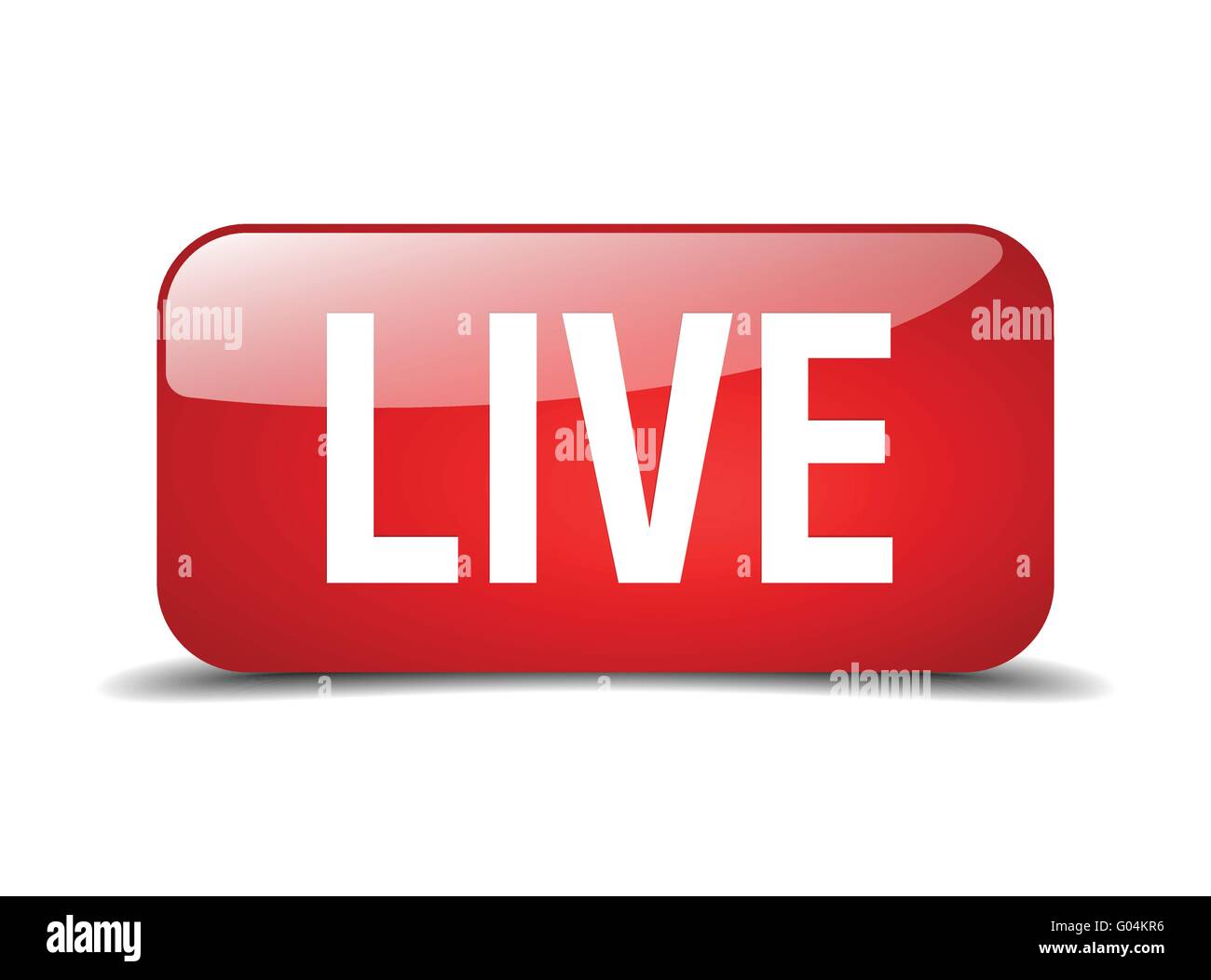 live red square 3d realistic isolated web button Stock Vector Image ...