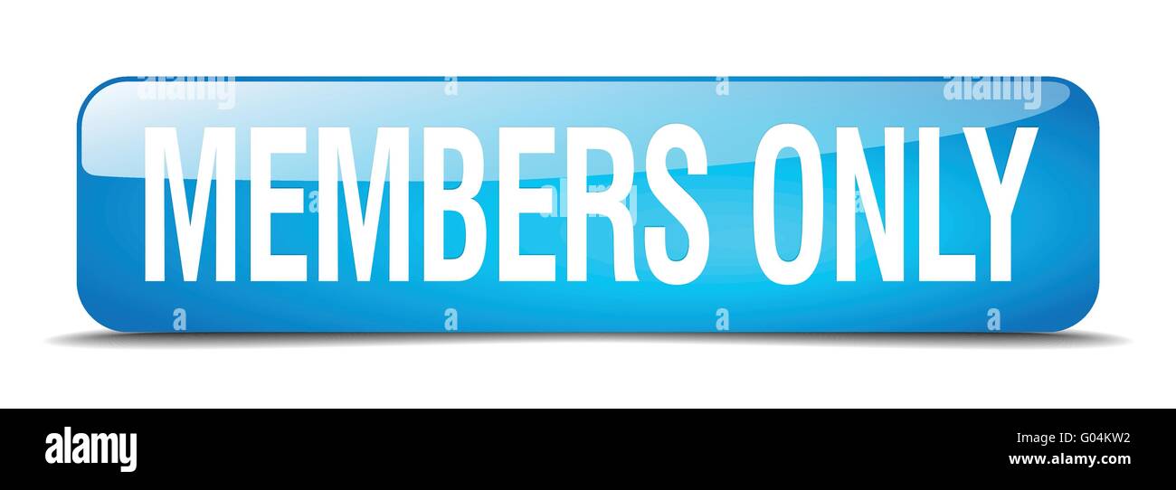 members only blue square 3d realistic isolated web button Stock Vector ...