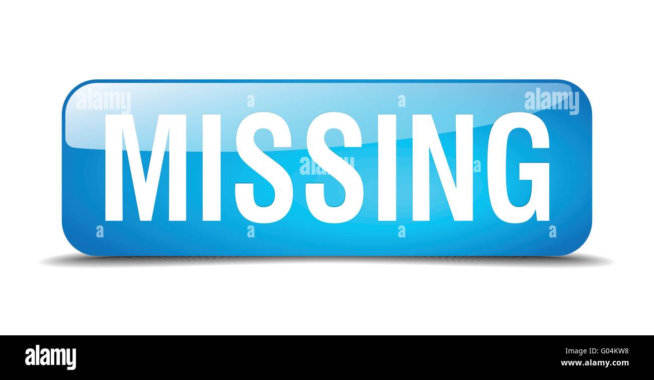 missing blue square 3d realistic isolated web button Stock Vector Image ...
