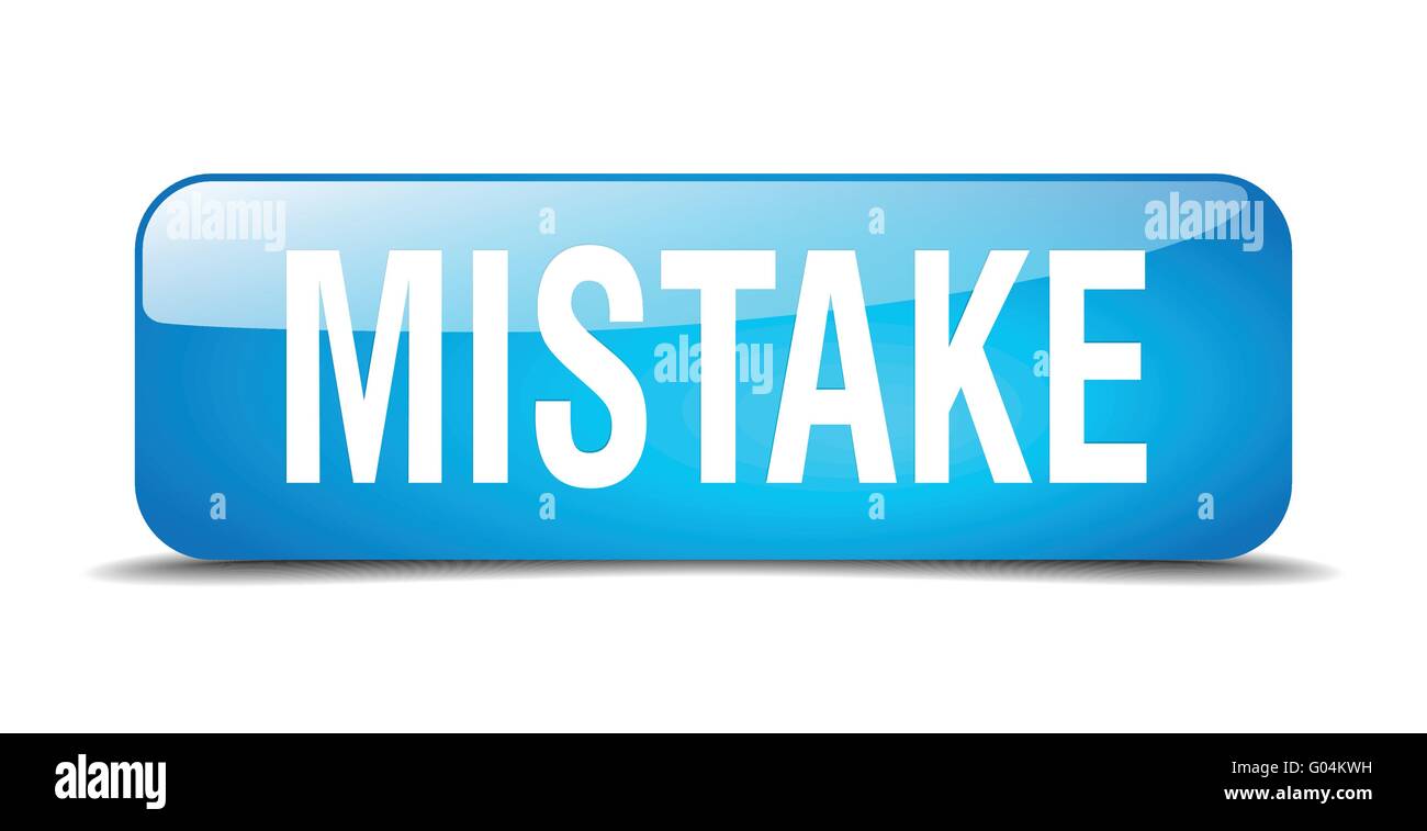 mistake blue square 3d realistic isolated web button Stock Vector Image ...