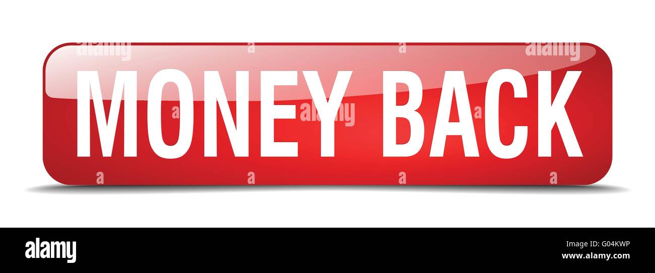 money back red square 3d realistic isolated web button Stock Vector ...