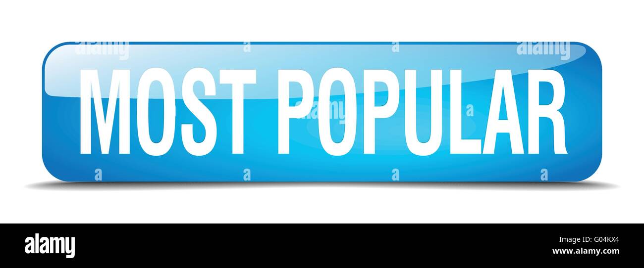most popular blue square 3d realistic isolated web button Stock Vector ...