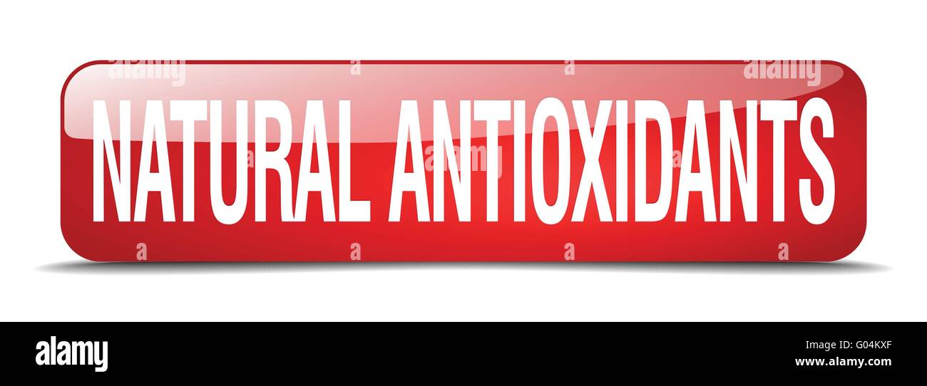 natural antioxidants red square 3d realistic isolated web button Stock ...
