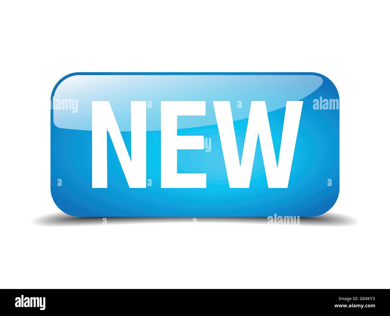 new blue square 3d realistic isolated web button Stock Vector Image ...