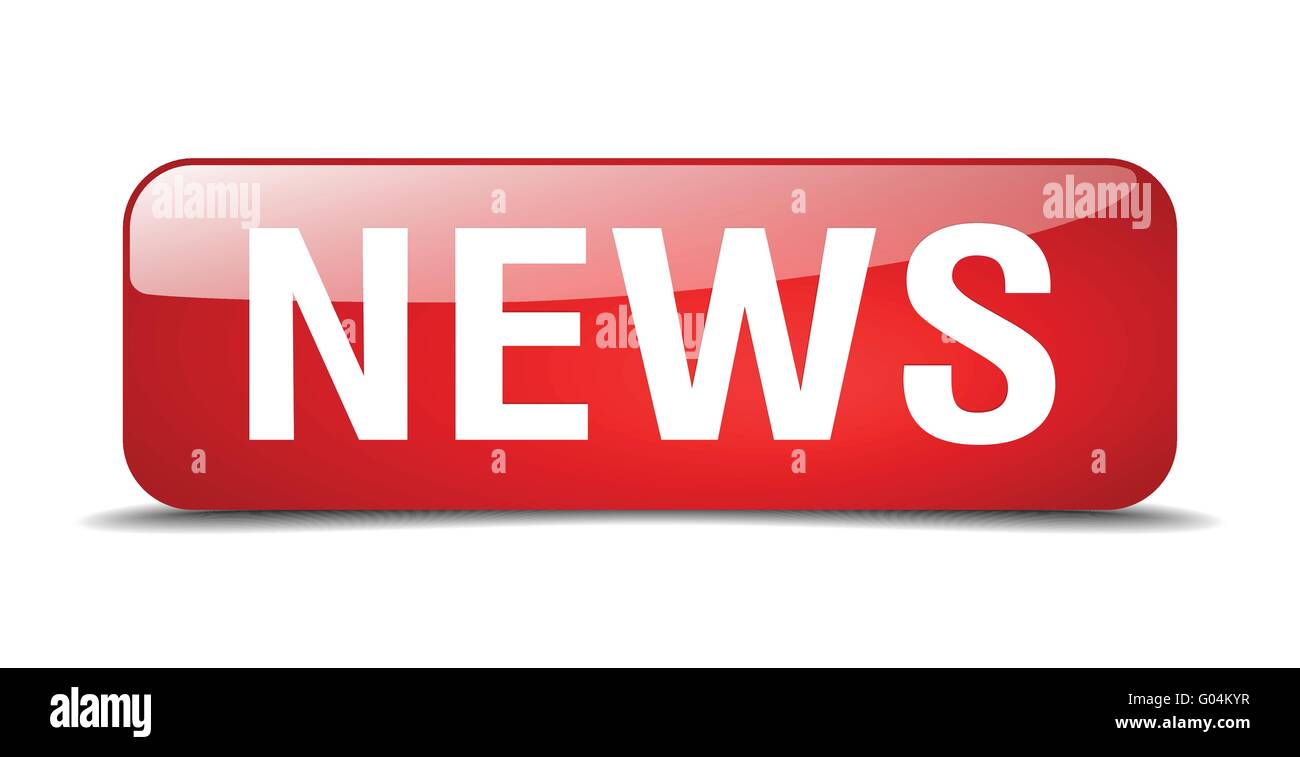 news red square 3d realistic isolated web button Stock Vector Image ...