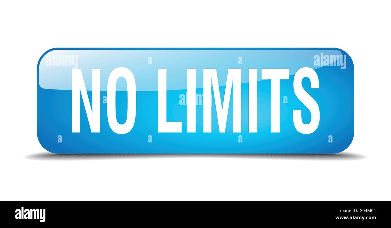 no limits blue square 3d realistic isolated web button Stock Vector ...