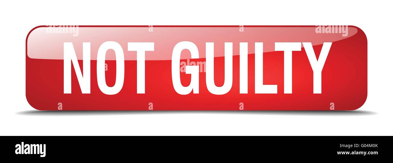 not guilty red square 3d realistic isolated web button Stock Vector ...