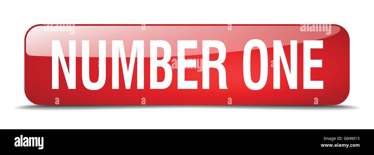 number one red square 3d realistic isolated web button Stock Vector ...