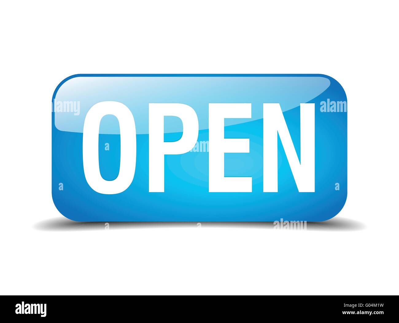 open blue square 3d realistic isolated web button Stock Vector Image ...