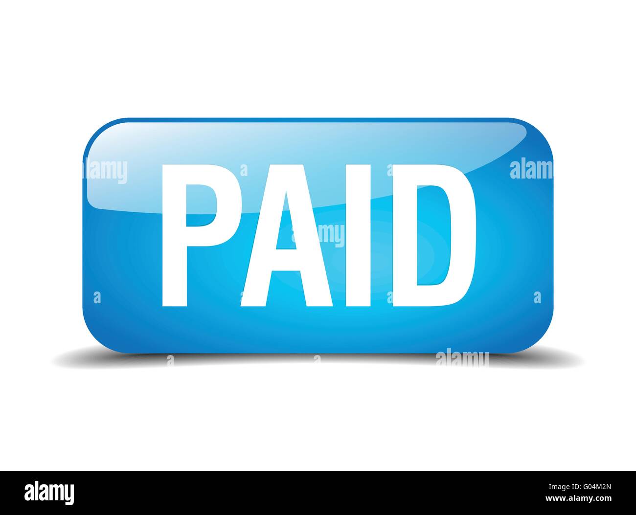 paid blue square 3d realistic isolated web button Stock Vector Image ...