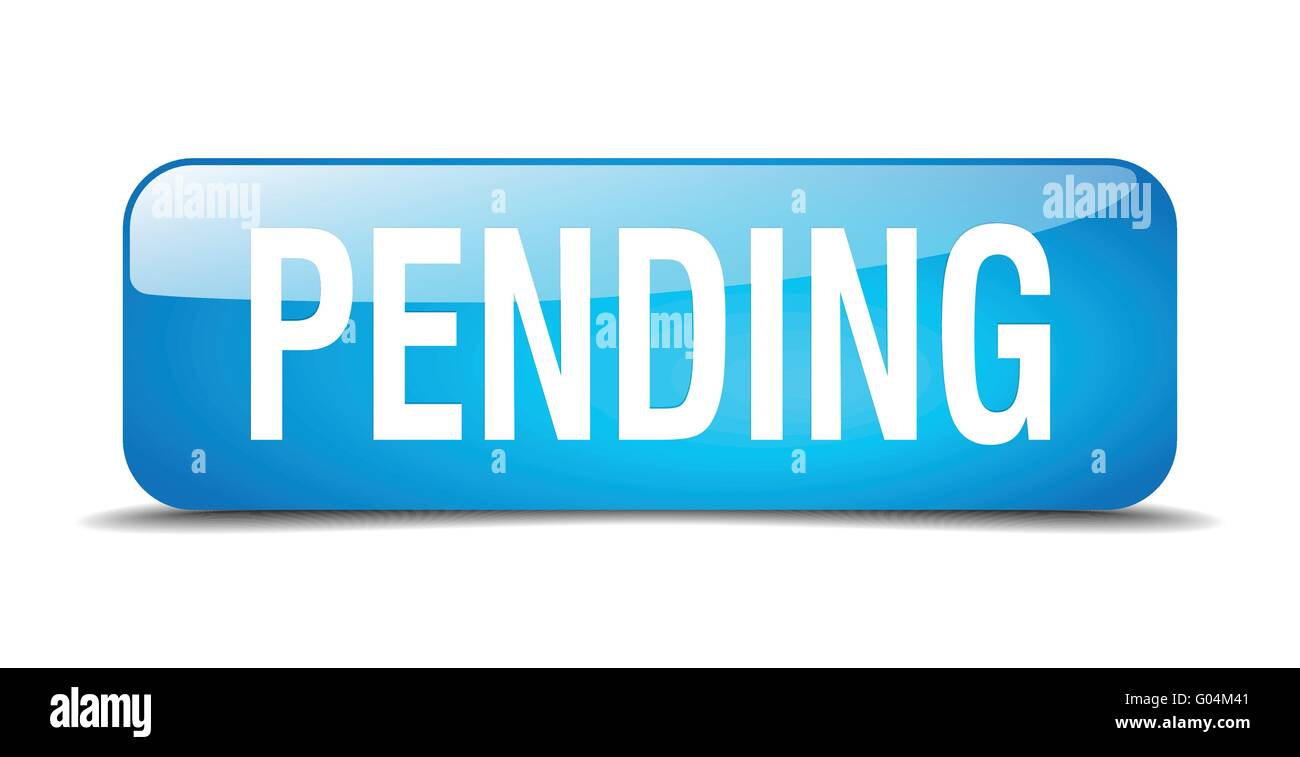 pending blue square 3d realistic isolated web button Stock Vector Image ...
