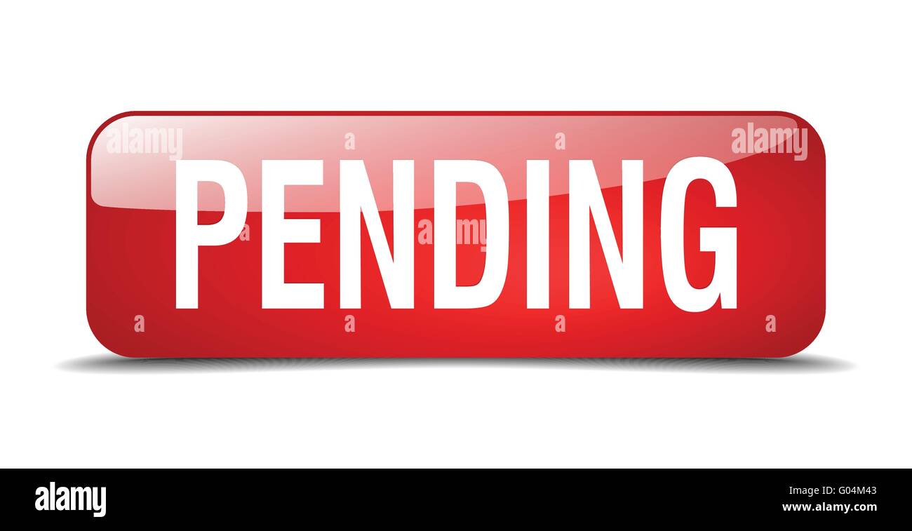 pending red square 3d realistic isolated web button Stock Vector Image ...