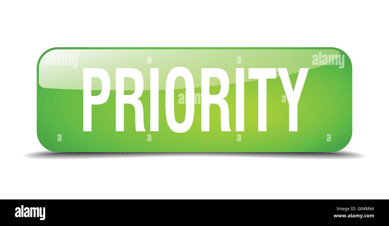priority green square 3d realistic isolated web button Stock Vector ...