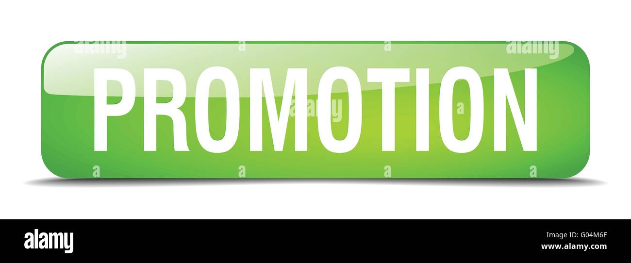 promotion green square 3d realistic isolated web button Stock Vector ...