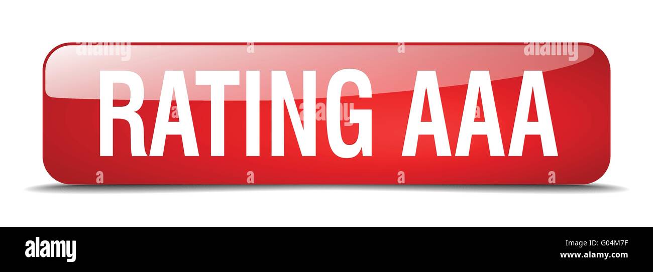 rating aaa red square 3d realistic isolated web button Stock Vector ...