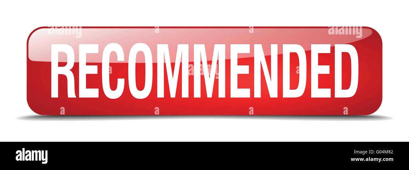 recommended red square 3d realistic isolated web button Stock Vector ...