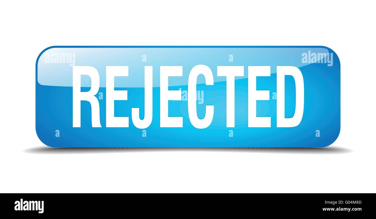rejected blue square 3d realistic isolated web button Stock Vector ...