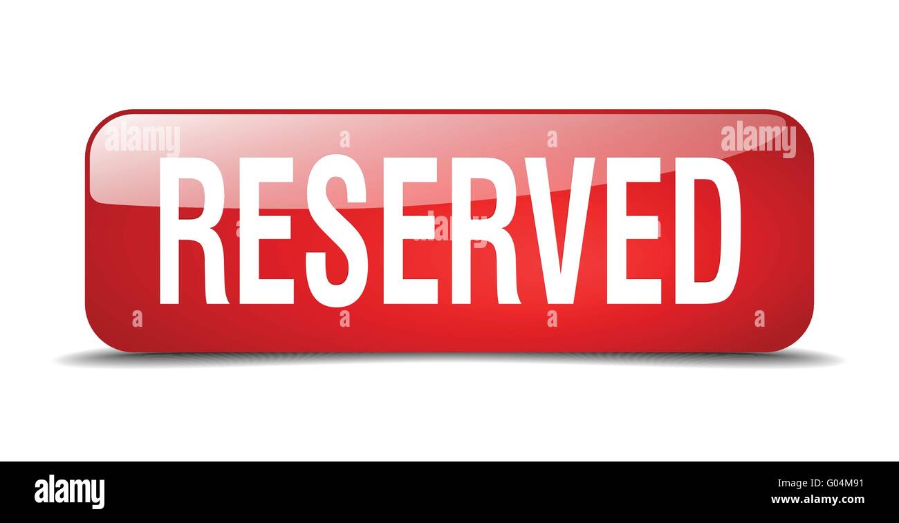 reserved red square 3d realistic isolated web button Stock Vector Image ...