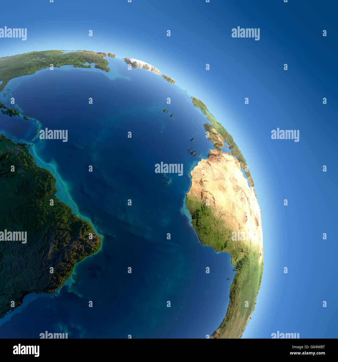 Atlantic ocean relief map hi-res stock photography and images - Alamy