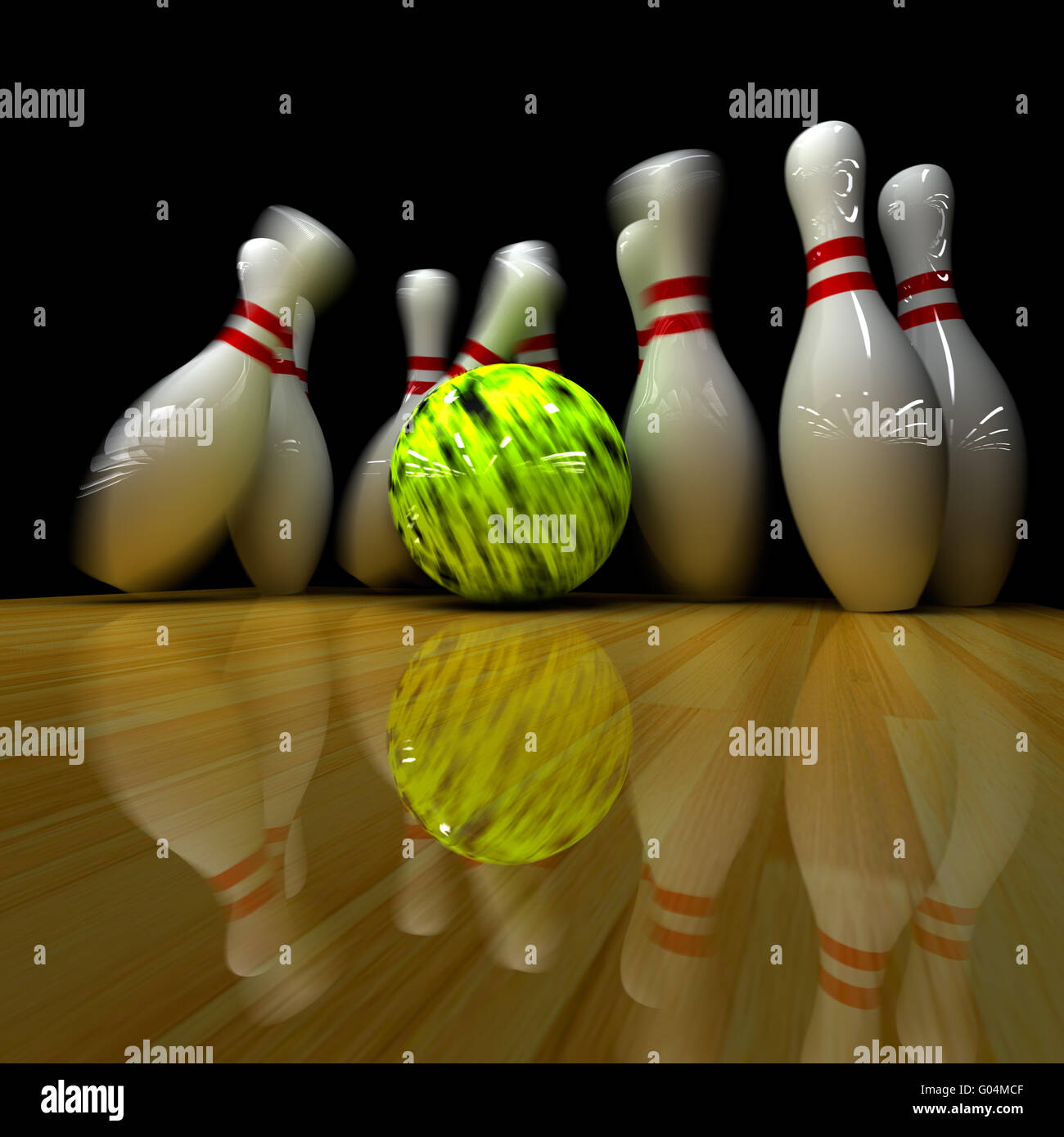 Yellow ball does strike! Stock Photo - Alamy
