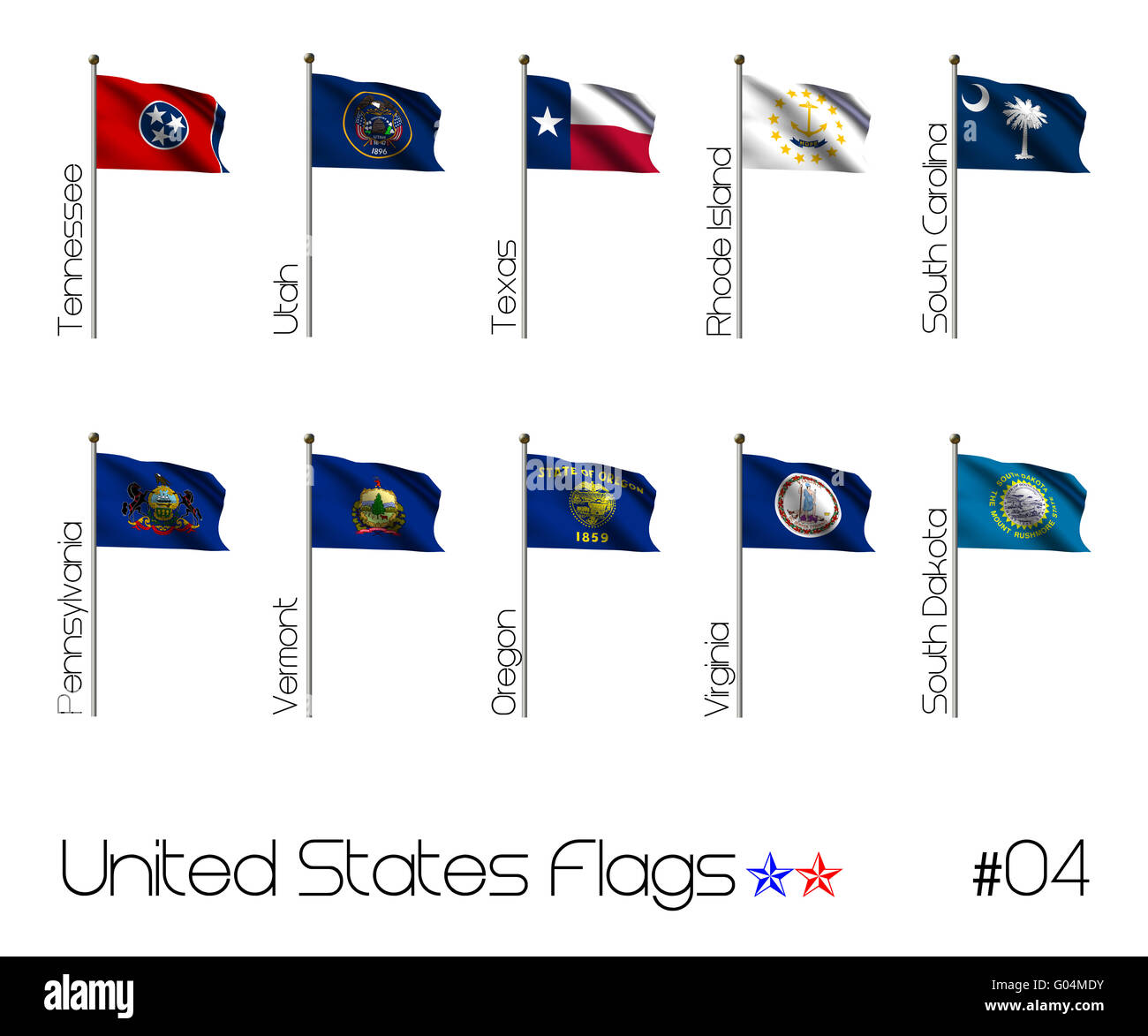 Collection of US Flags Stock Photo - Alamy
