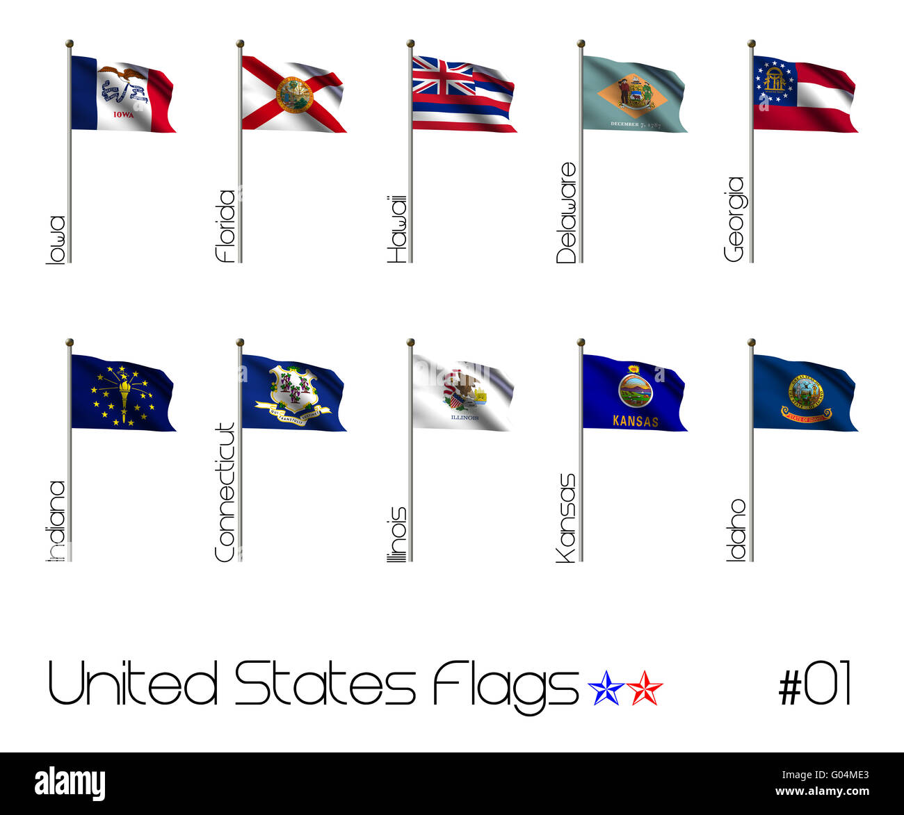 Collection of US Flags Stock Photo - Alamy