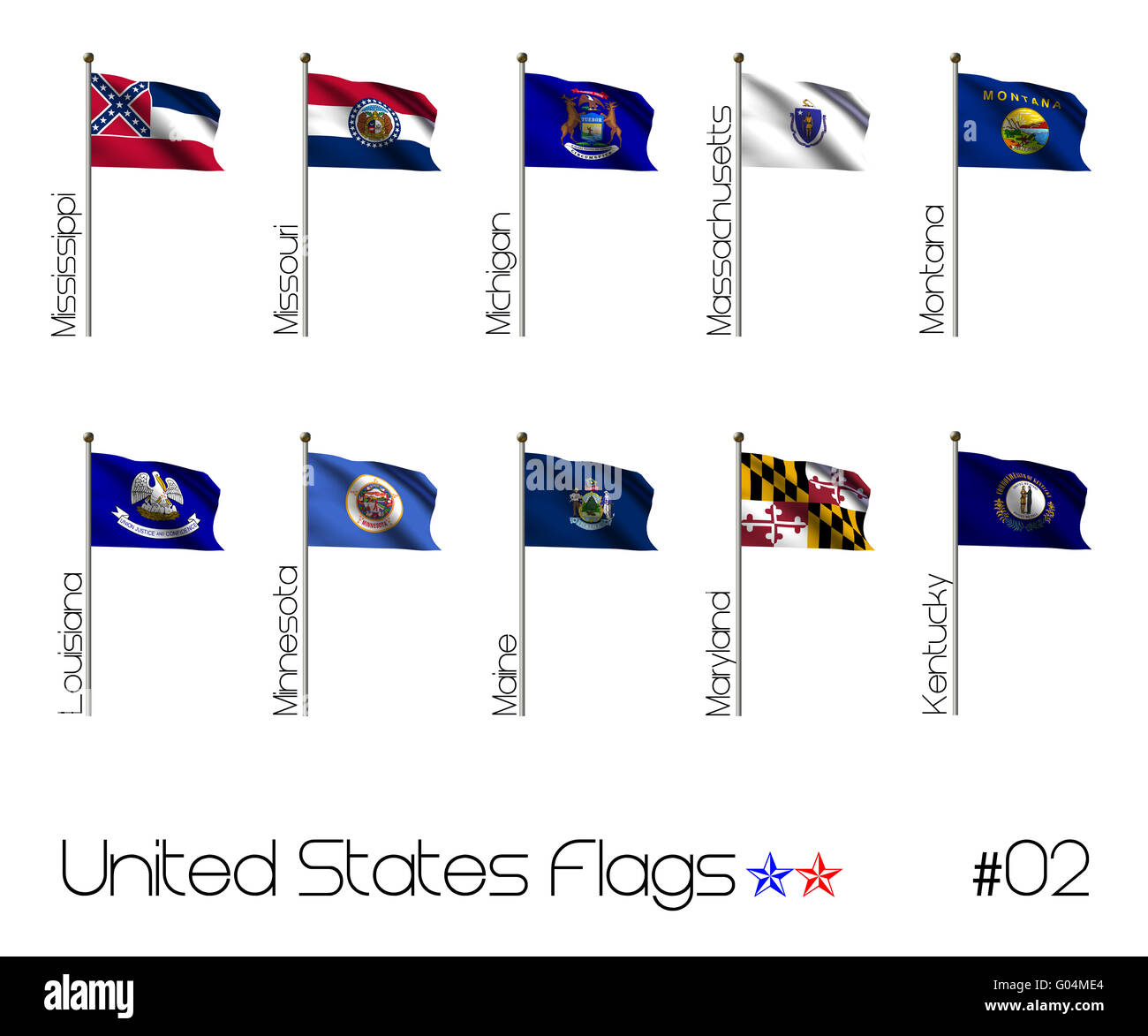 Collection of US Flags Stock Photo - Alamy