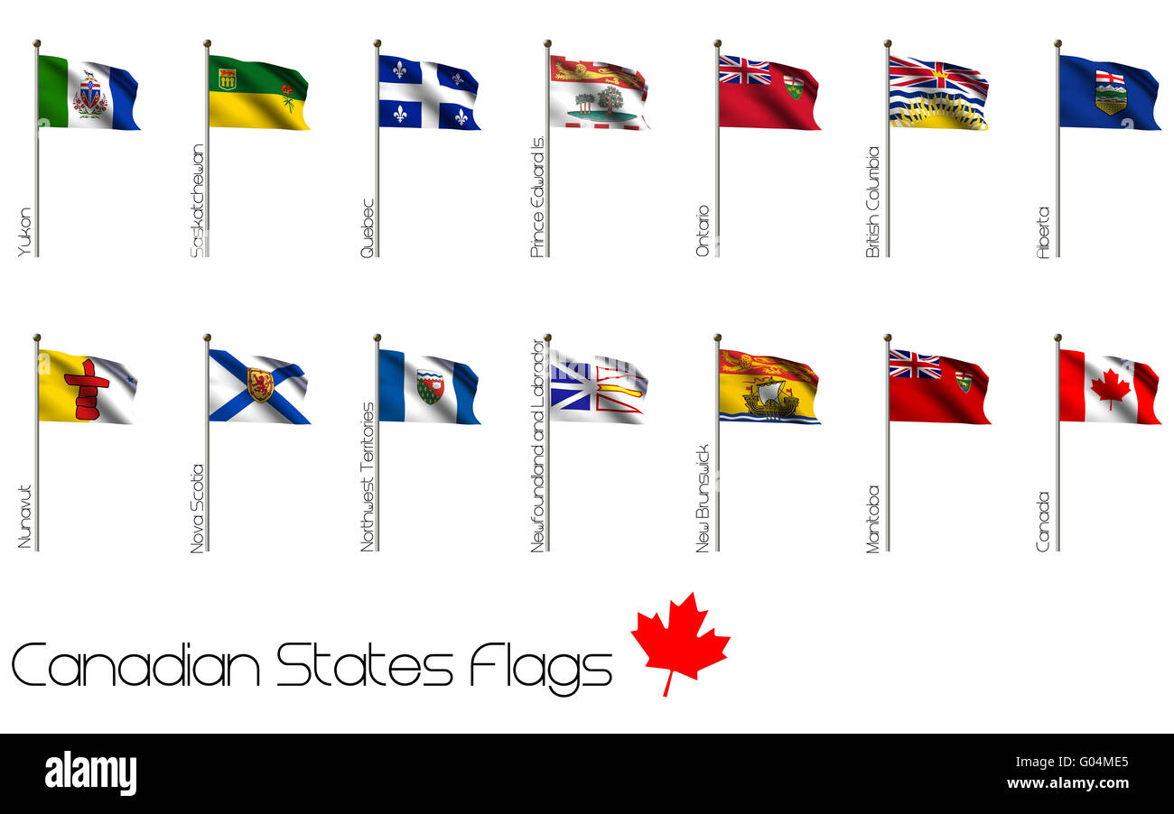 Flag Set of Canadian Provinces Stock Photo - Alamy