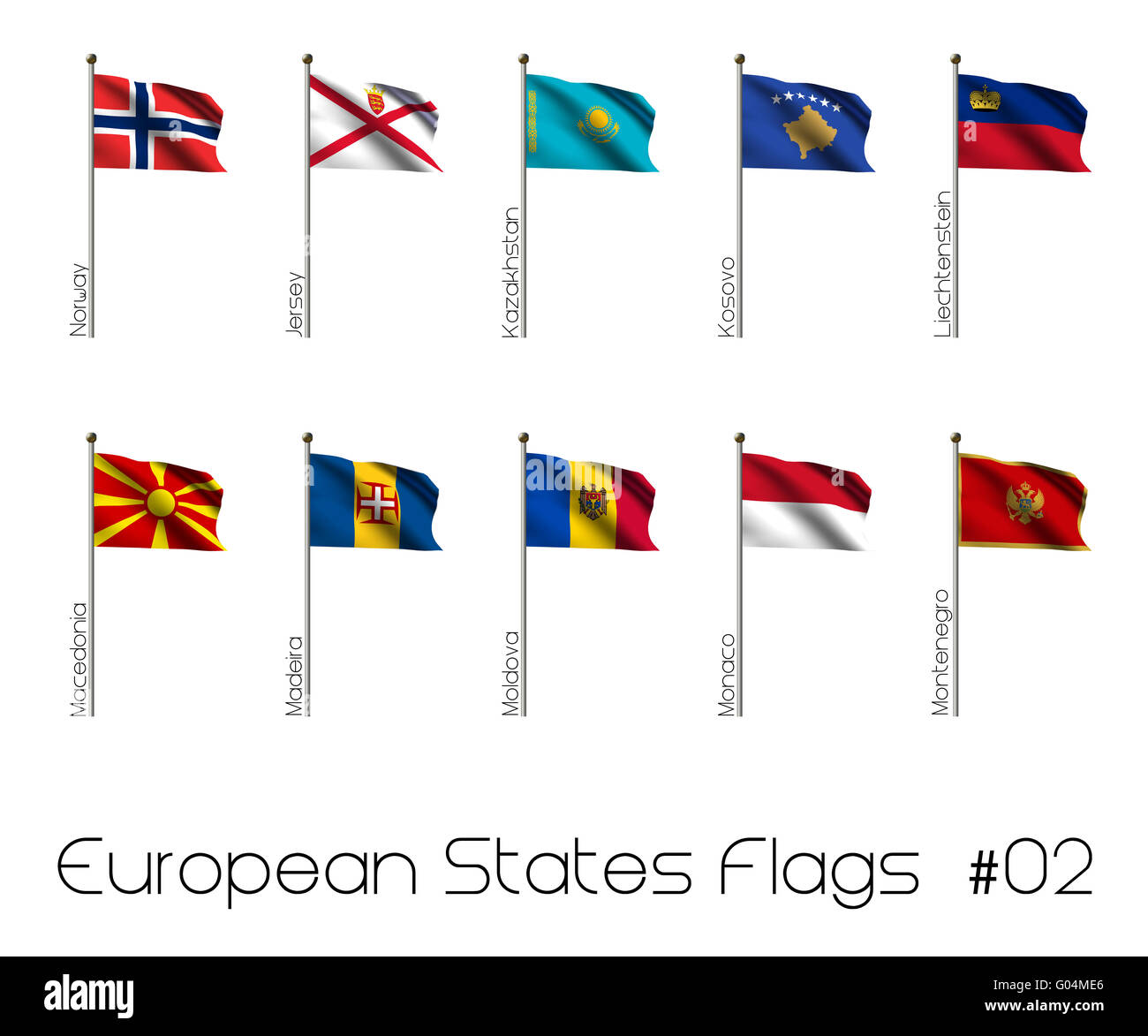 Flag Set of European Countries Stock Photo - Alamy