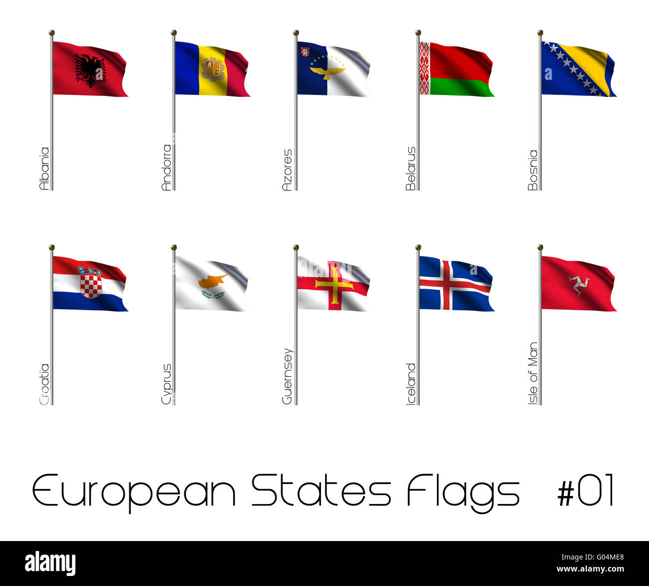 Flag Set of European Countries Stock Photo - Alamy