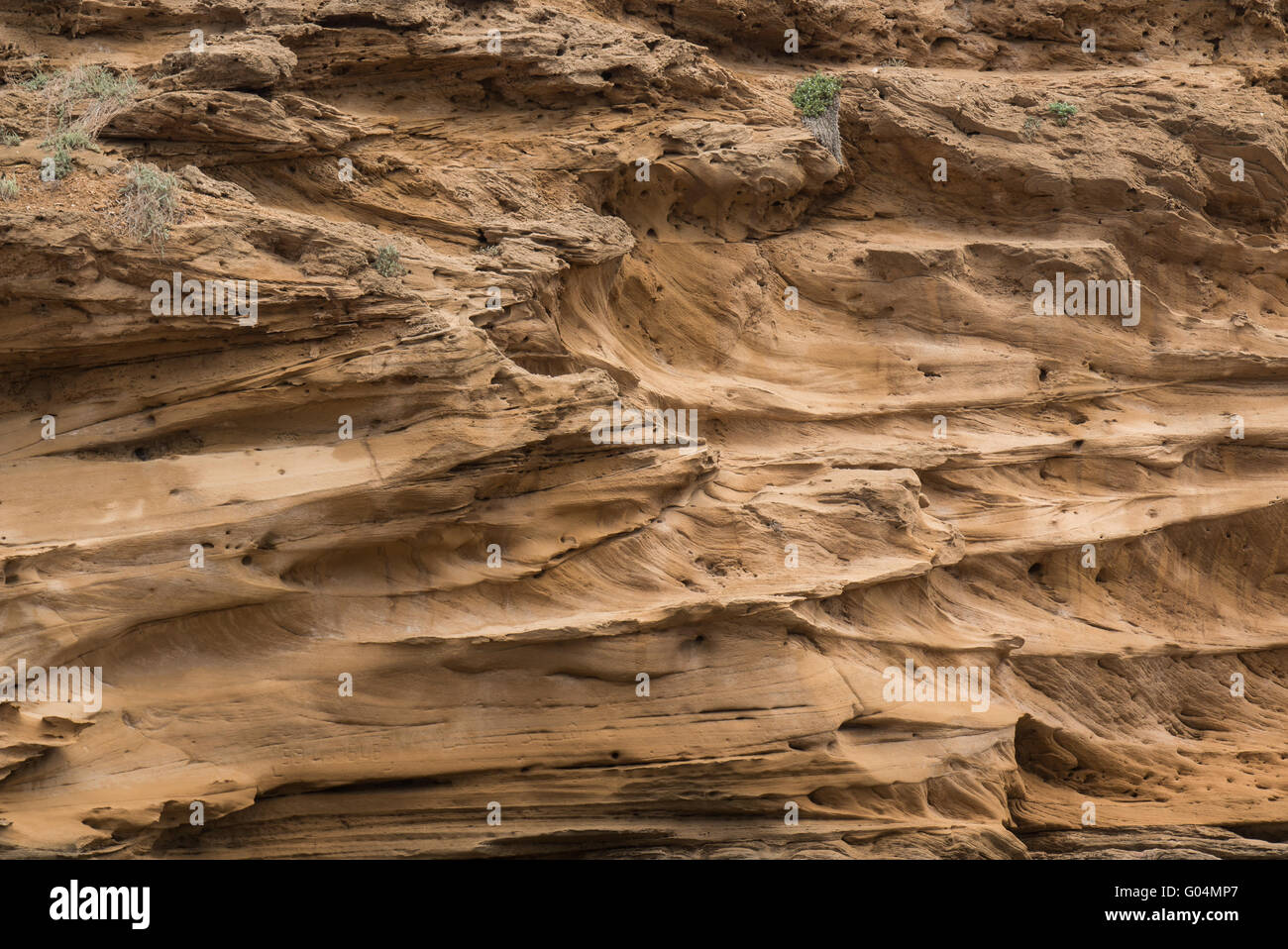 Sharp shapes of the rocks, textured by the wind and water. Banks of the ...