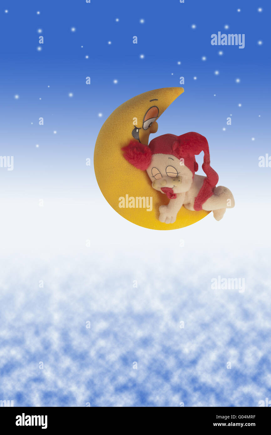baby sleeping on the moon Stock Photo - Alamy