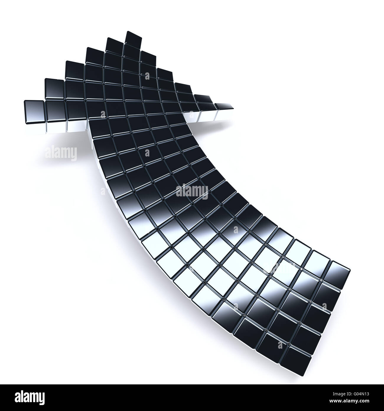 dark metallic arrow consisting of metal cubes Stock Photo - Alamy