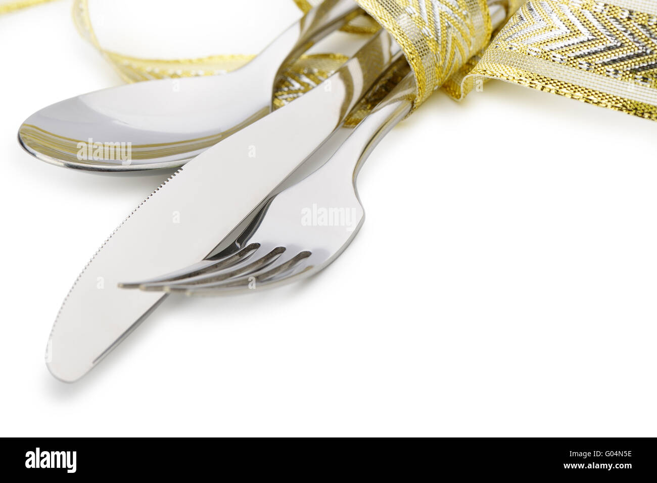 Spoon with ribbon isolated on white hi-res stock photography and images ...