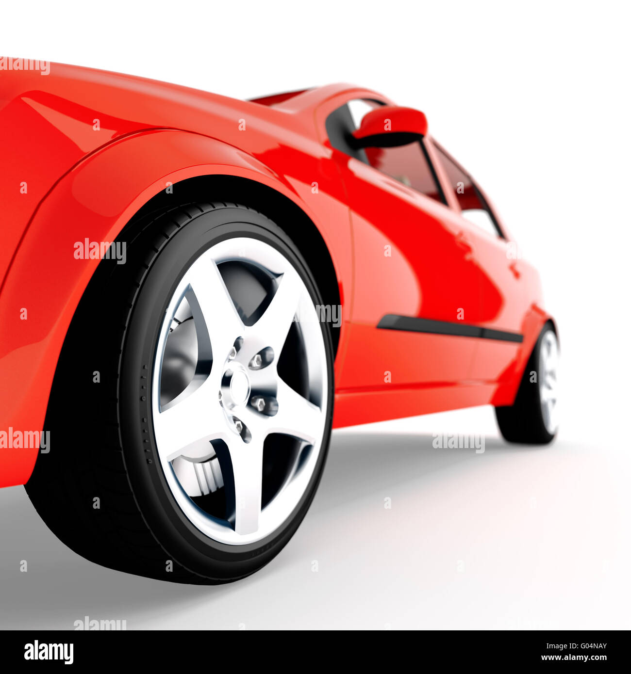 red car of sports type on a white background Stock Photo - Alamy