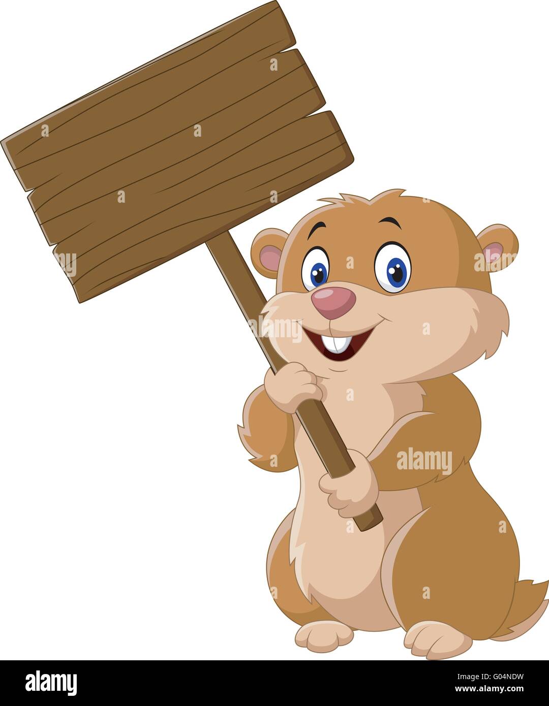 Cute Groundhog holding blank sign Stock Vector Image & Art - Alamy